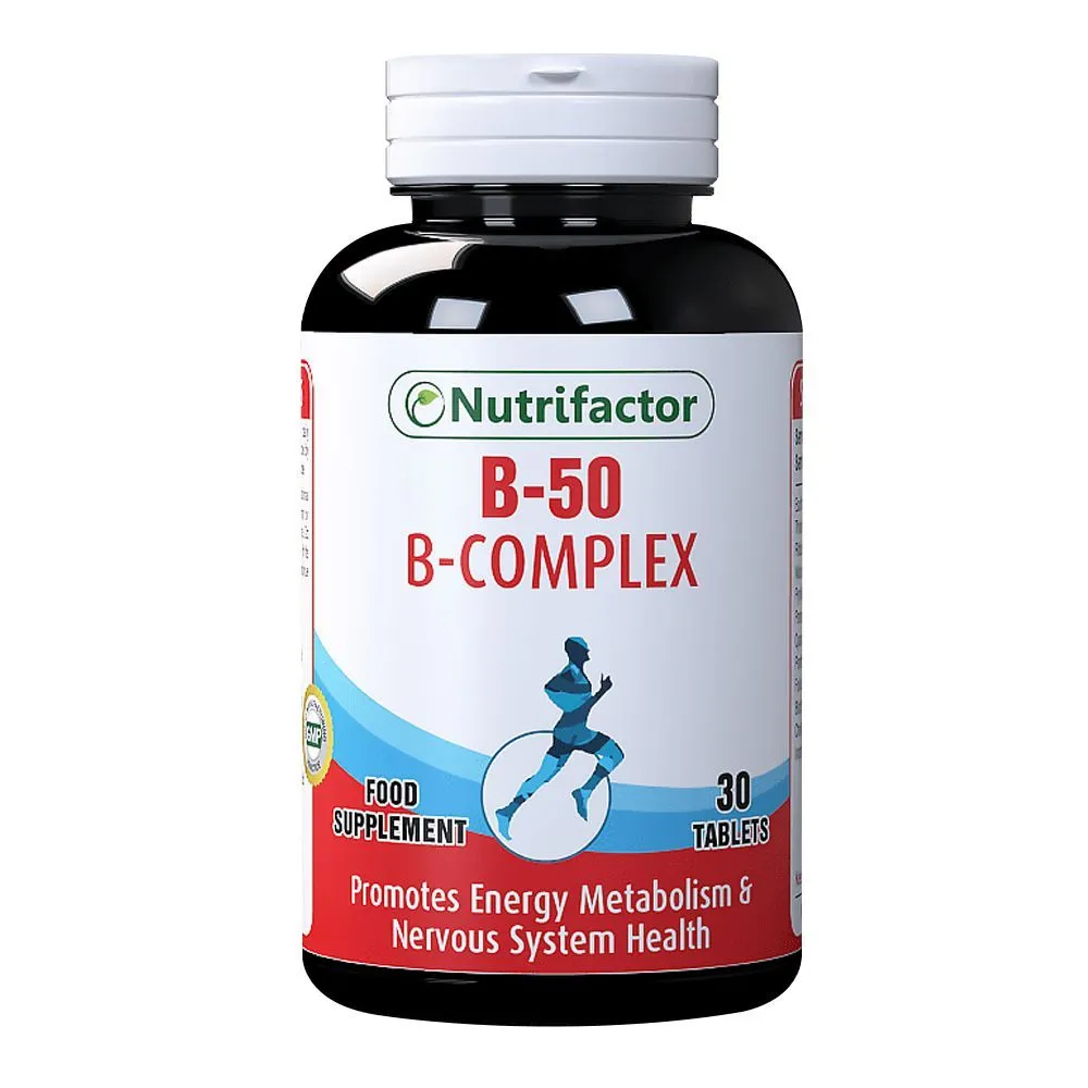 Nutrifactor B-50 B-Complex Food Supplement, 30 Tablets - ChemistCart