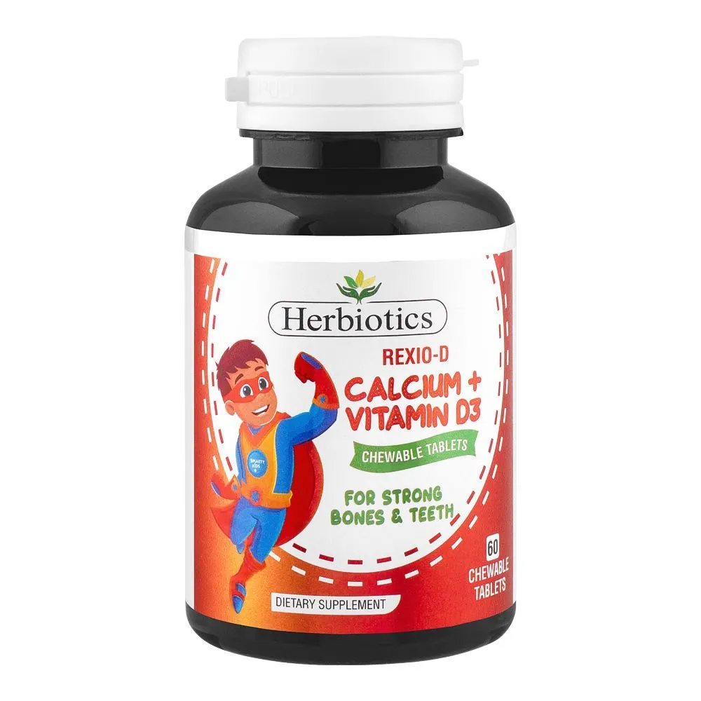 Herbiotics Rexio-D Calcium Vitamin D3, For Strong Bones & Teeth ...